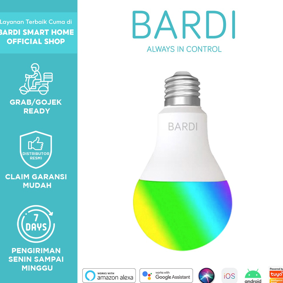 Jual 8.8 Product HOT BARDI Smart LIGHT BULB RGBWW 12W Wifi Wireless IoT ...