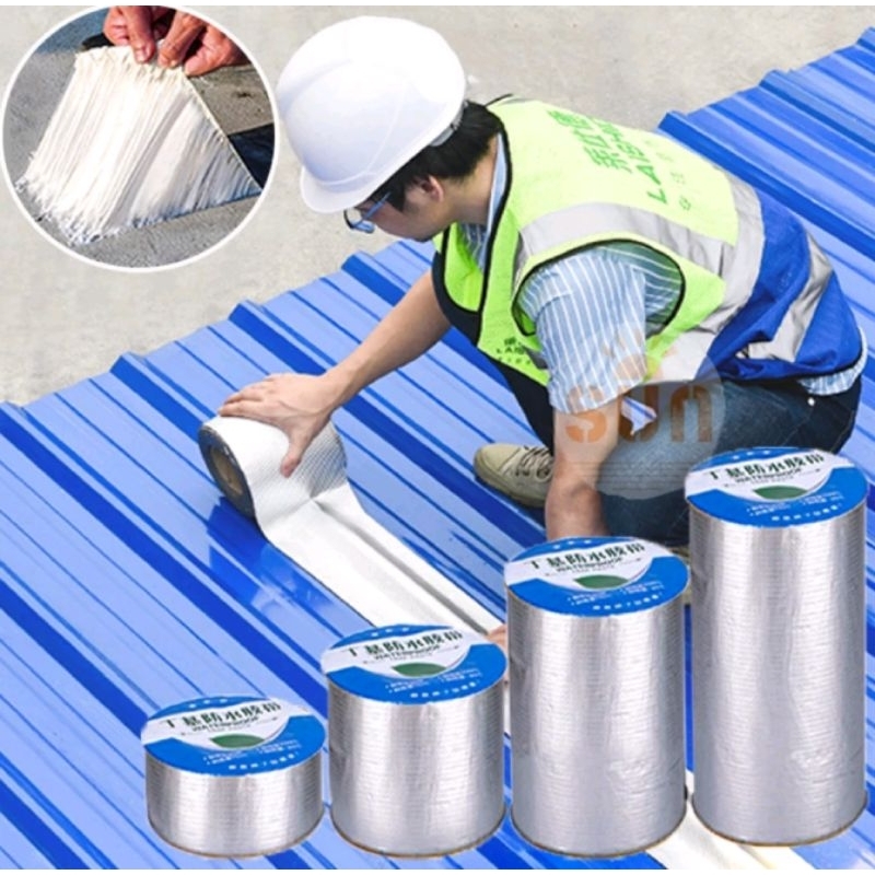 Jual LAKBAN ANTI BOCOR 10cm x 5m TAPE LEM ANTI AIR ALUMINIUM FOIL BUTYL SUPER WATERPROOF TAPE ...