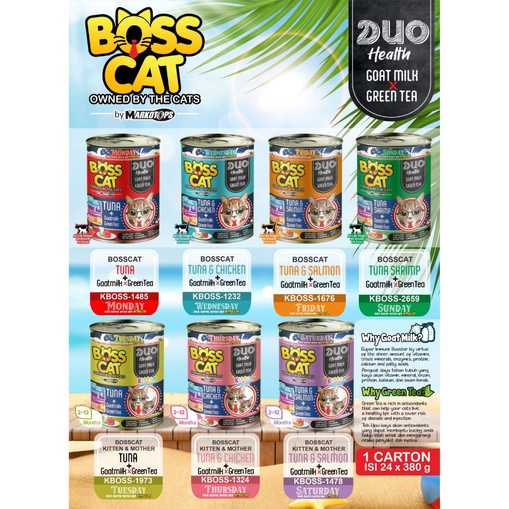 Jual BossCat Kaleng 380Gr makanan basah kucing dan anak kucing | Shopee ...
