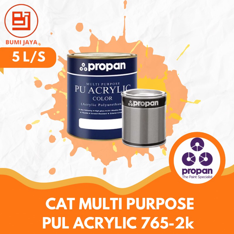 Jual cat propan multi purpose pu acrylic pul 765 set 5 ltr | Shopee ...
