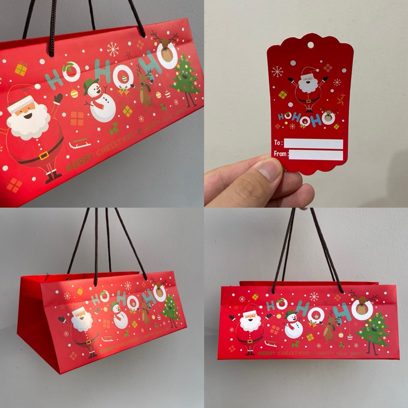 Jual Paperbag Kecil Natal Red Christmas uk. 31x19x13 cm + Free Tag ...