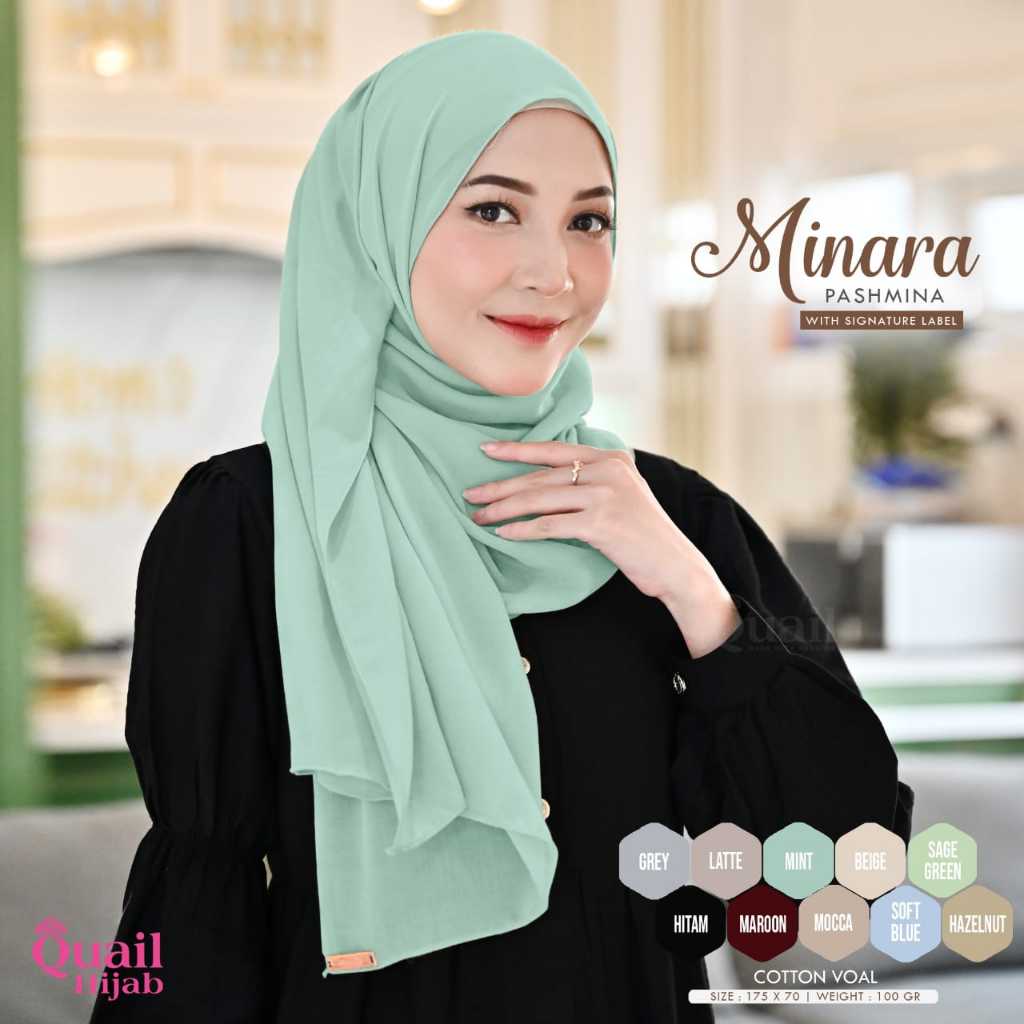 Jual Minara Pashmina With Signature Label Original Quail Hijab Wanita ...
