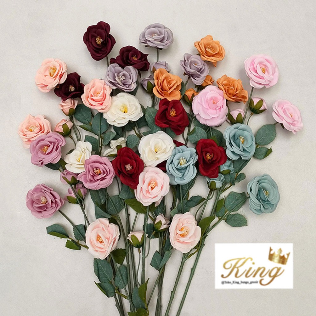 Jual Artificial Japan Rose Bunga Mawar Kain K5 Mini Bunga Palsu ...
