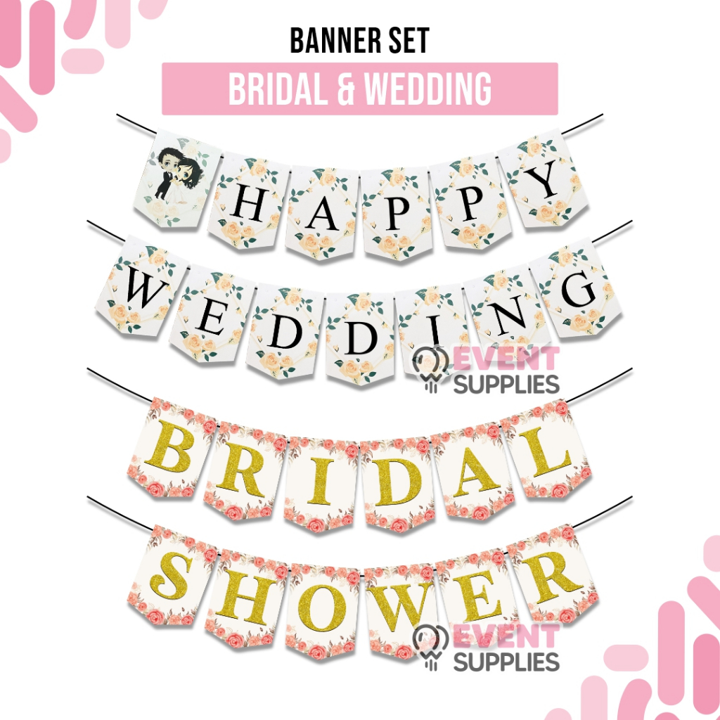 Jual Banner Bridal Shower / Bride To Be / Banner Wedding Bunting Flag ...