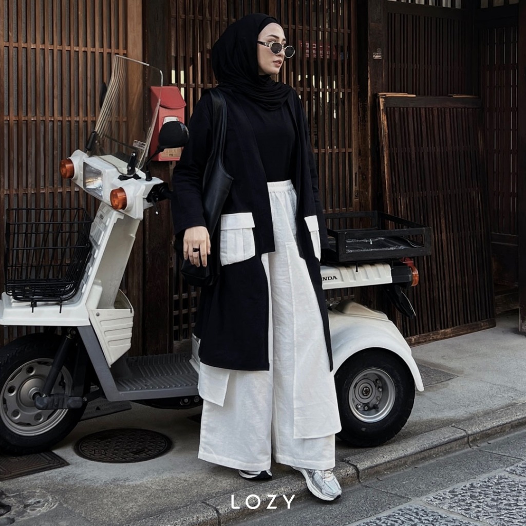 Jual Lozy Hijab - Narumi Outer (Long Outer Kimono Bahan Linen) | Shopee Indonesia