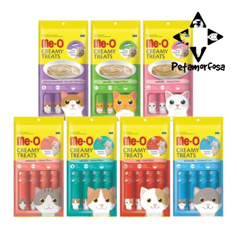 Jual Snack MEO CREAMY Treats 15 gr Maguro isi 4 cemilan kucing (Dus isi ...