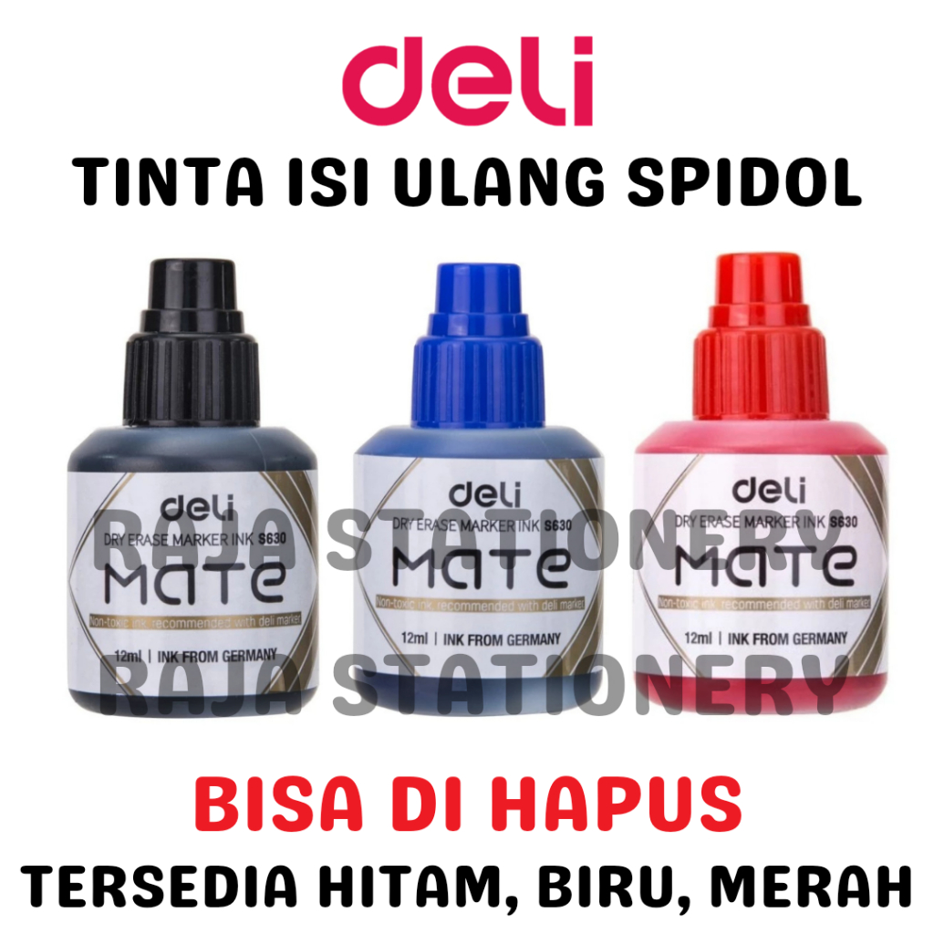 Jual Deli REFILL WHITEBOARD Marker BLACK BLUE RED / ISI Ulang Tinta ...