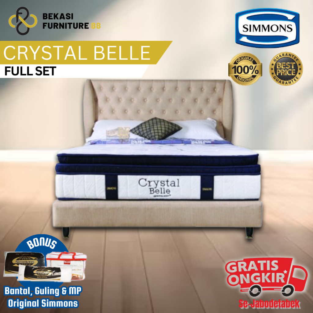 Jual FULL SET Kasur SIMMONS Spring bed 'DeepSleep Series' Crystal Belle ...