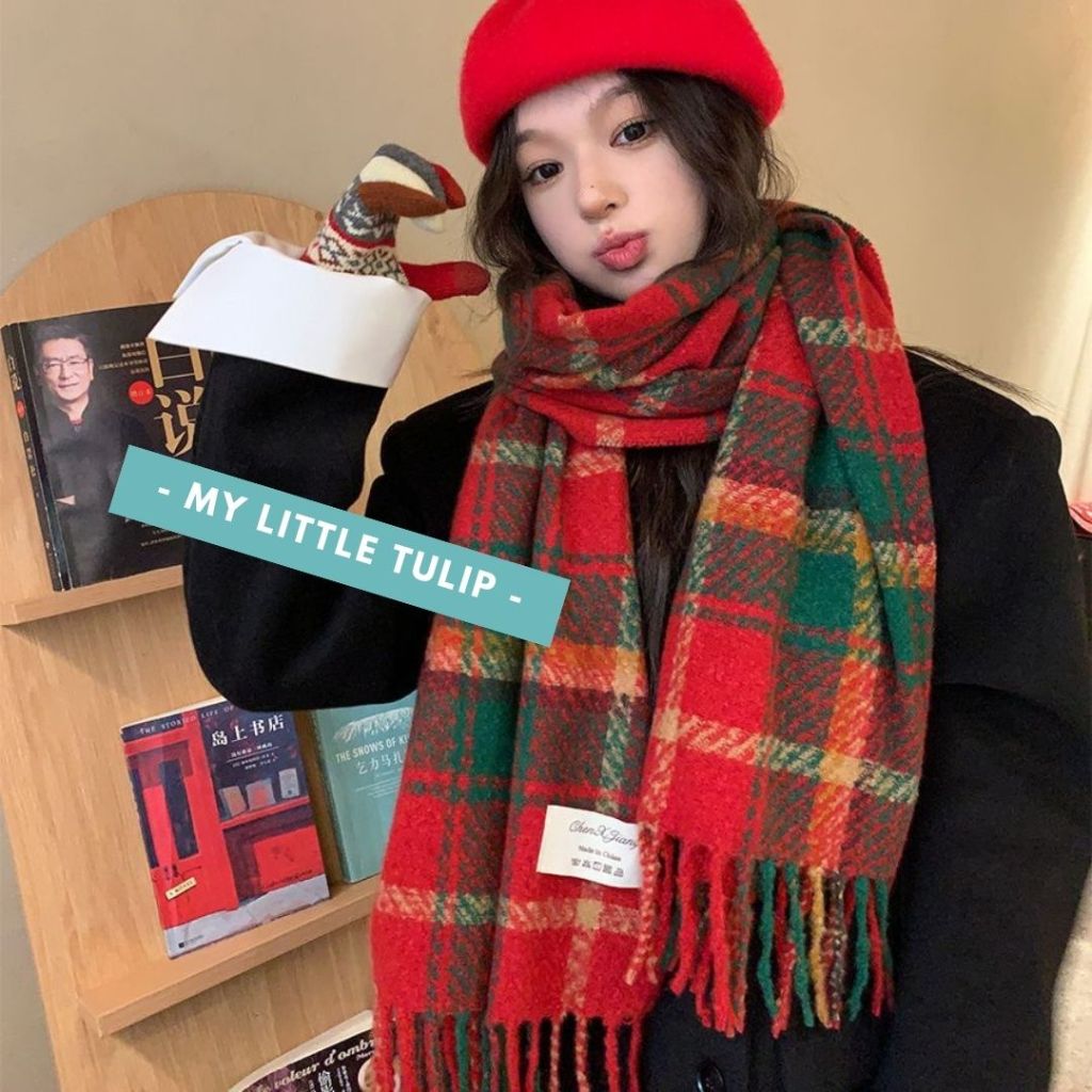 Jual Syal Musim Dingin Merah Natal / Scarf Natal Cantik Warm Winter ...