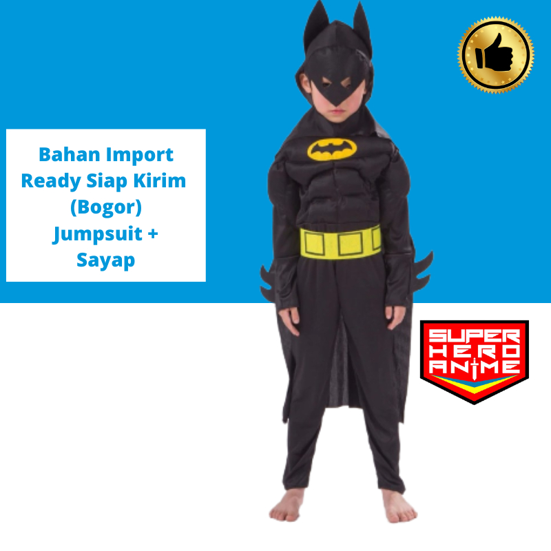Jual Kostum Batman Anak Import Cosplay Ultah Karakter Busa Superhero ...