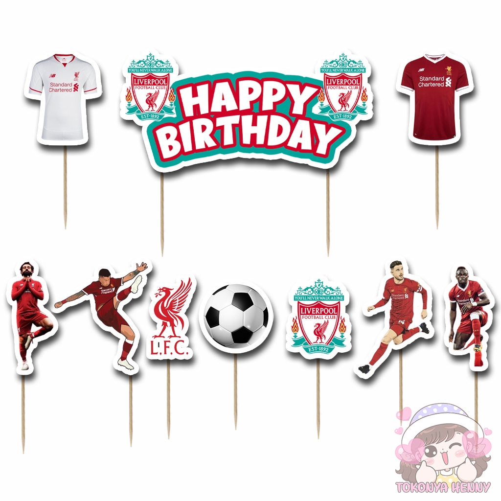 Jual Topper Cake Hiasan Kue Ulang Tahun motif LIVERPOOL SEPAK BOLA ...