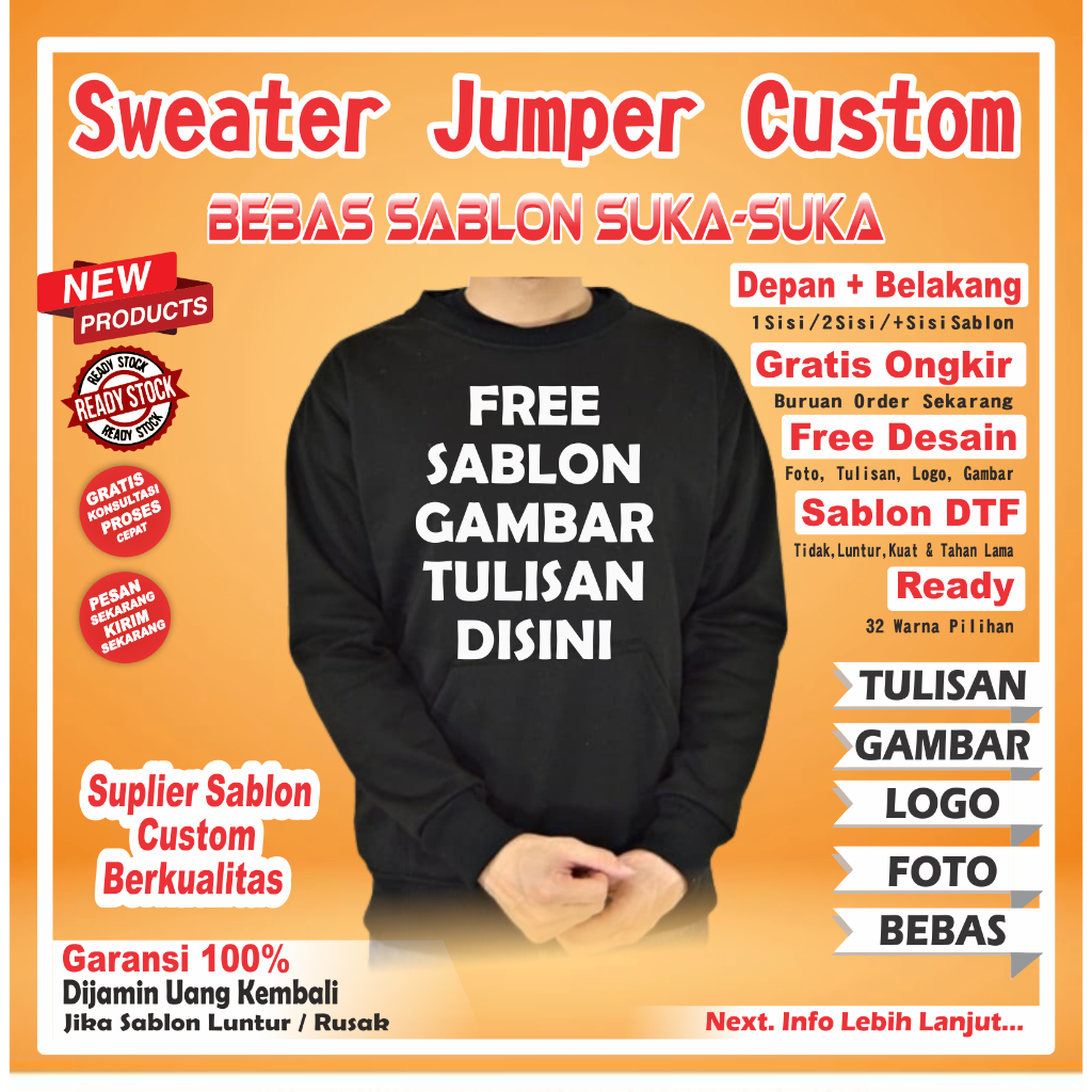 Jual SWEATER SWETER SWITER CREWNECK CREWNEK CREWENECK CROWNECK JUMPER ...