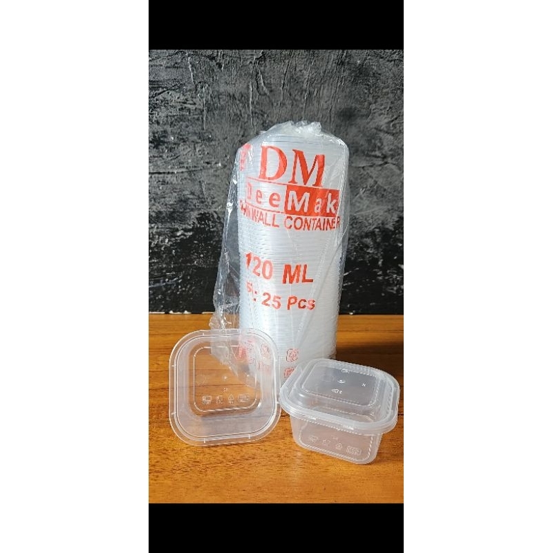 Jual Thinwall DM 120ml Square mini = 25 set | Shopee Indonesia