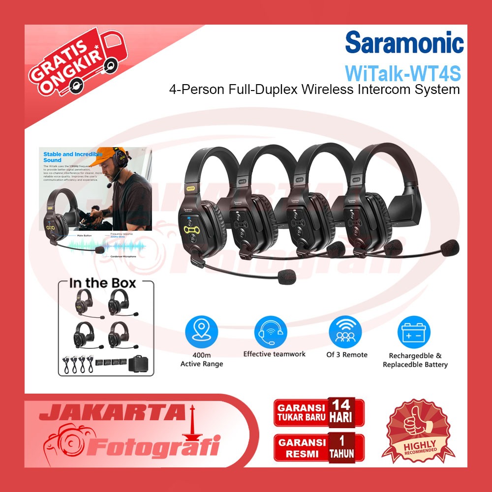 Jual Saramonic WiTalk-WT4S 4-Person Full-Duplex Wireless Intercom ...