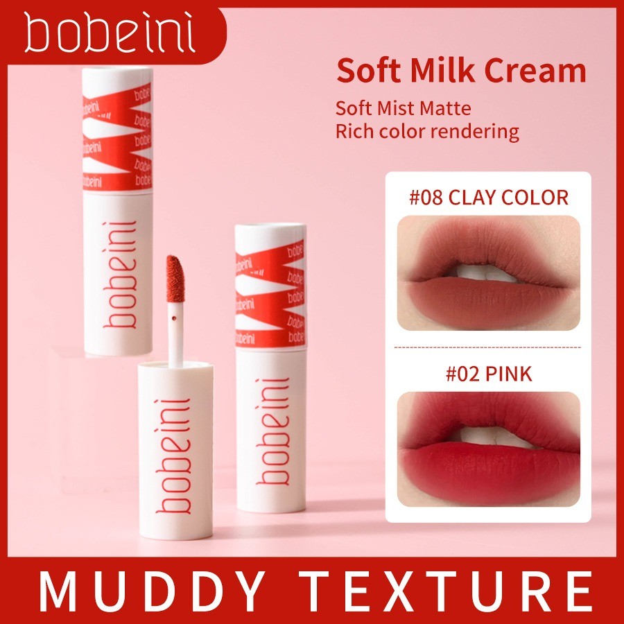 Jual BOBEINI Lip Cream Soft Clay Milk Velvet Mist Soft Lips Matte 2in1 ...