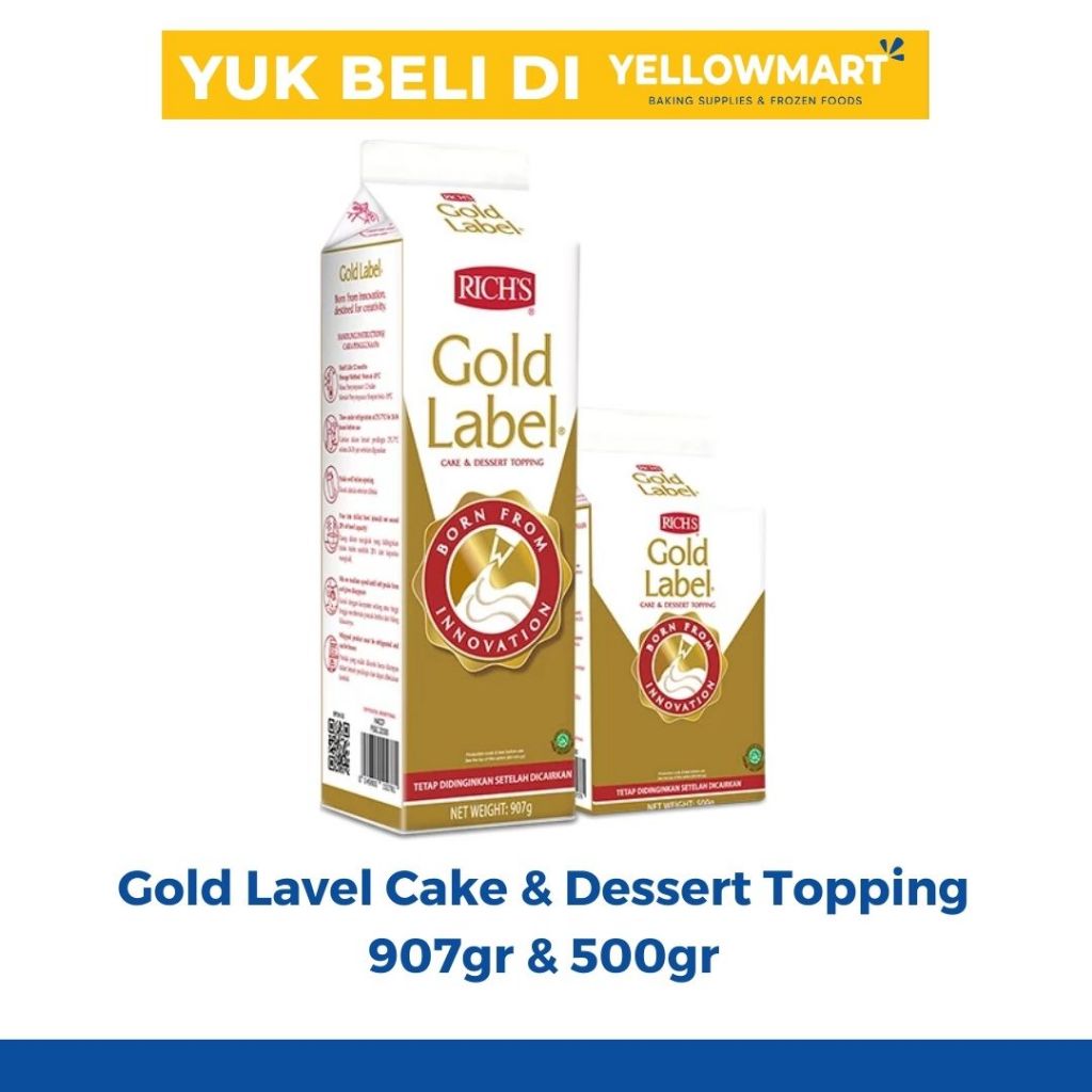 Jual Rich's Gold Label Cake & Dessert Topping 907gr & 500gr - Whip ...