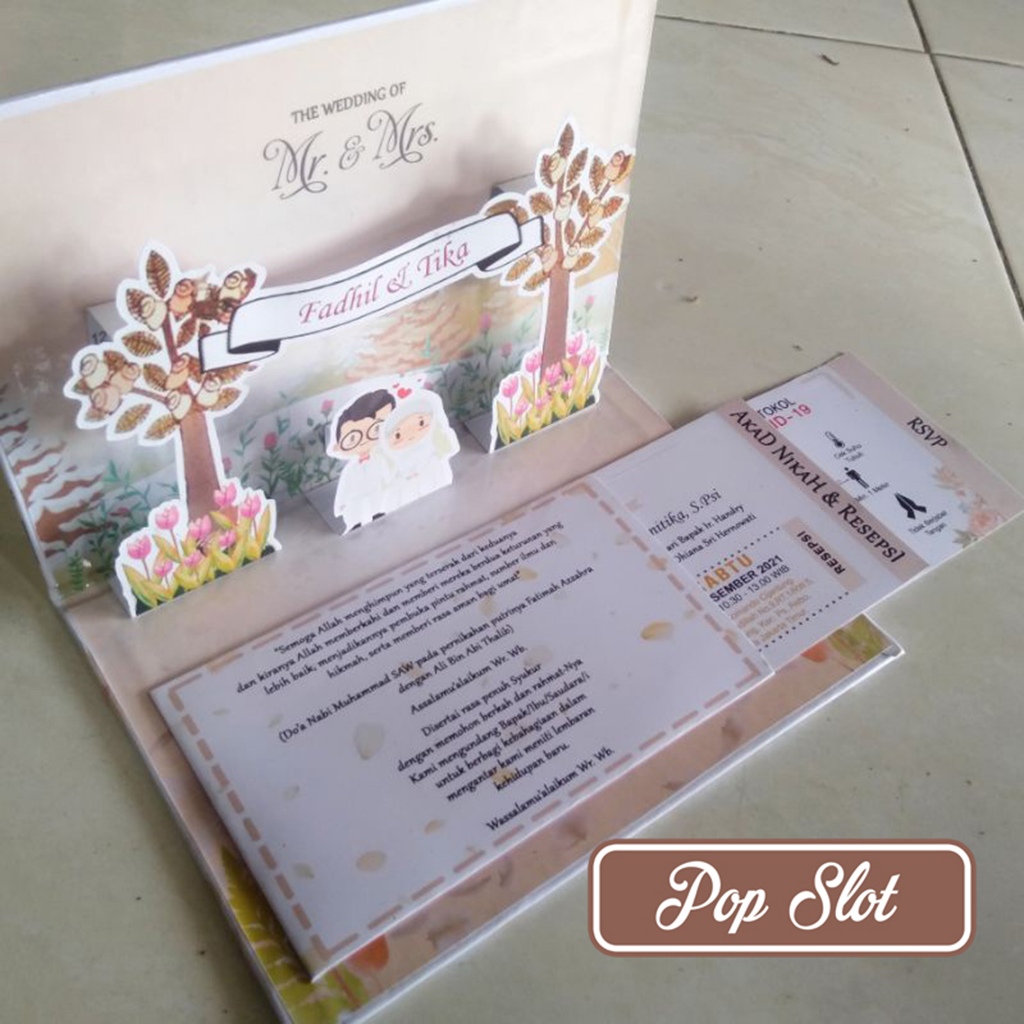Jual [PREMIUM] Undangan Pernikahan Hardcover 3D Pop Up | Shopee Indonesia