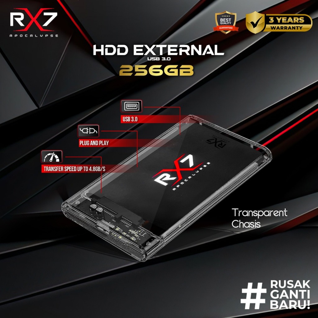 Jual Ssd external / portable / enclosure RX7 256GB USB 3.0 RESMI ...