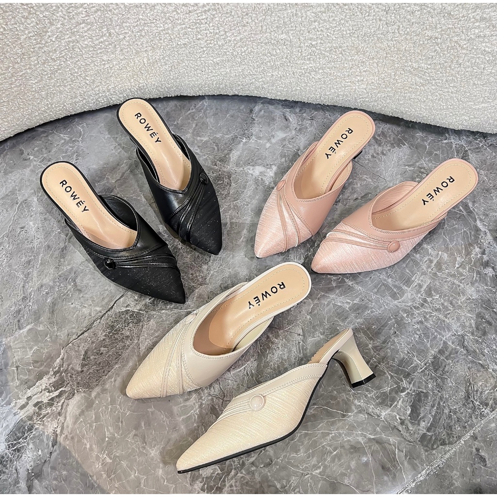 Jual Rowey Sandal Pesta Batik Saori Heels Korea | Shopee Indonesia