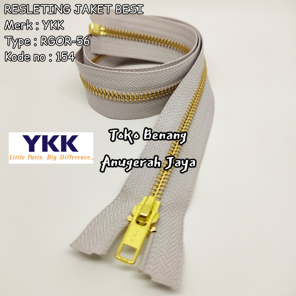 Jual Resleting Jaket YKK 70 cm no 154 Abu Muda Gigi Mas | Shopee Indonesia
