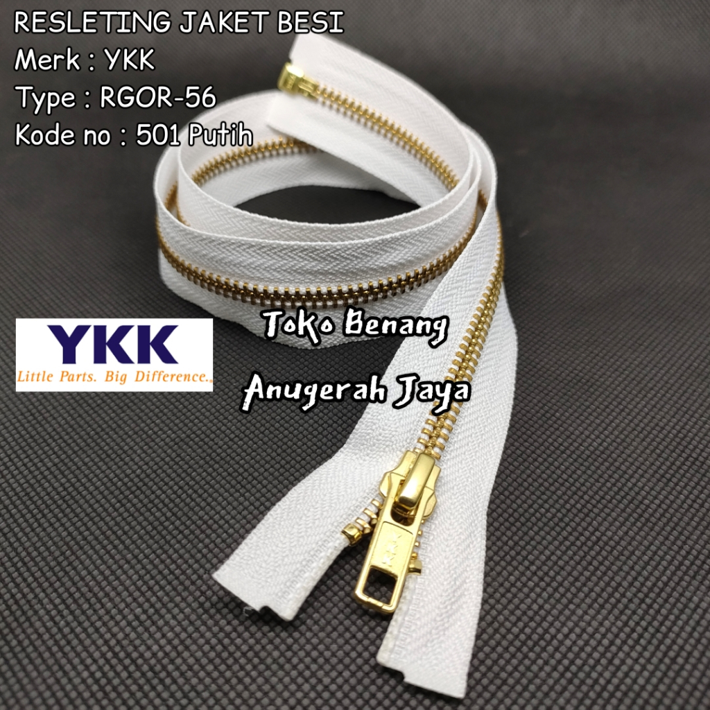 Jual Resleting Jaket YKK 70 cm no 501 Putih Gigi Mas | Shopee Indonesia