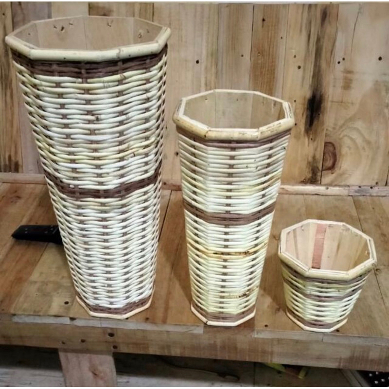 Jual POT ROTAN SEGI 8 tingi 12 cm | Shopee Indonesia