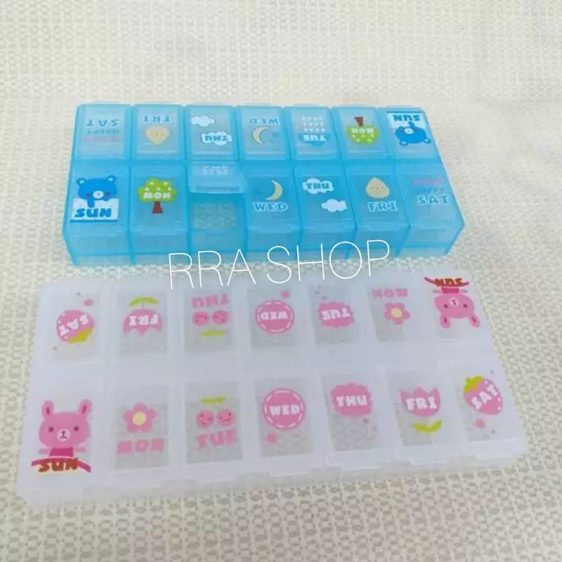Jual Kotak obat 14 sekat 35138-7/ tempat obat(13cm x 6 cm) | Shopee ...