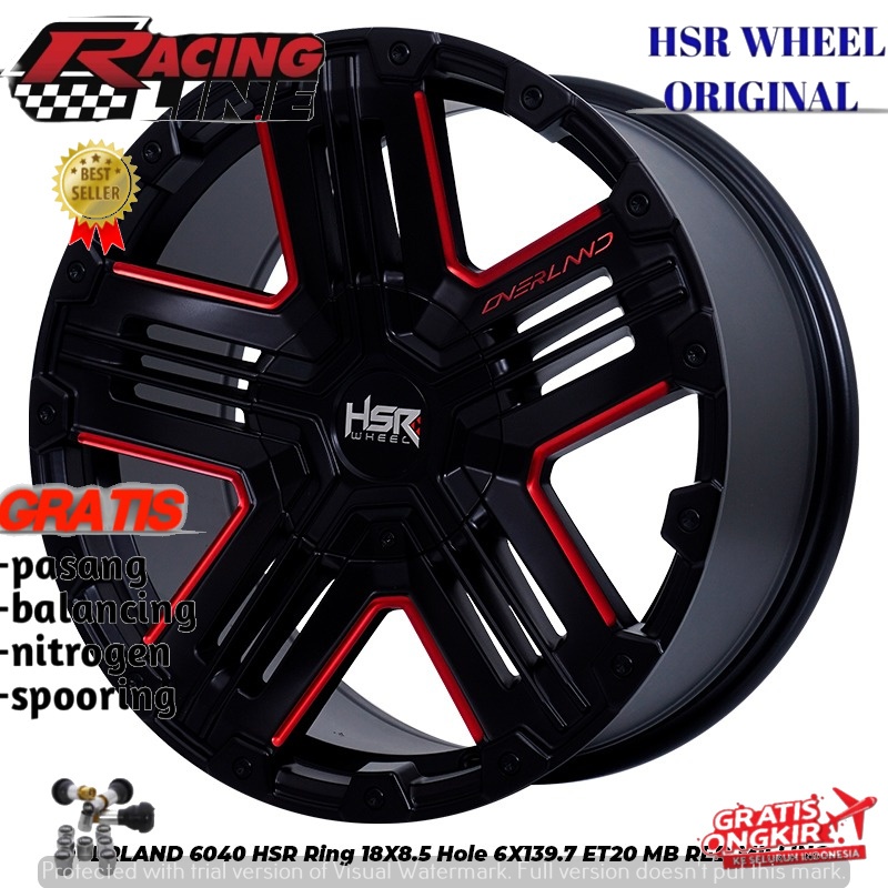 Jual Pelek Mobil Racing Hsr Overland Lebar 8 Offset 20 Ring 18 Untuk ...