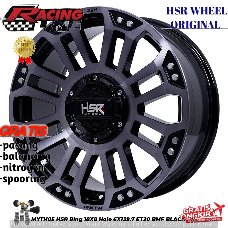 Jual Pelak Mobil Racing Hsr Myth05 Lebar 8 Offset 20 R18 Untuk Fortuner ...