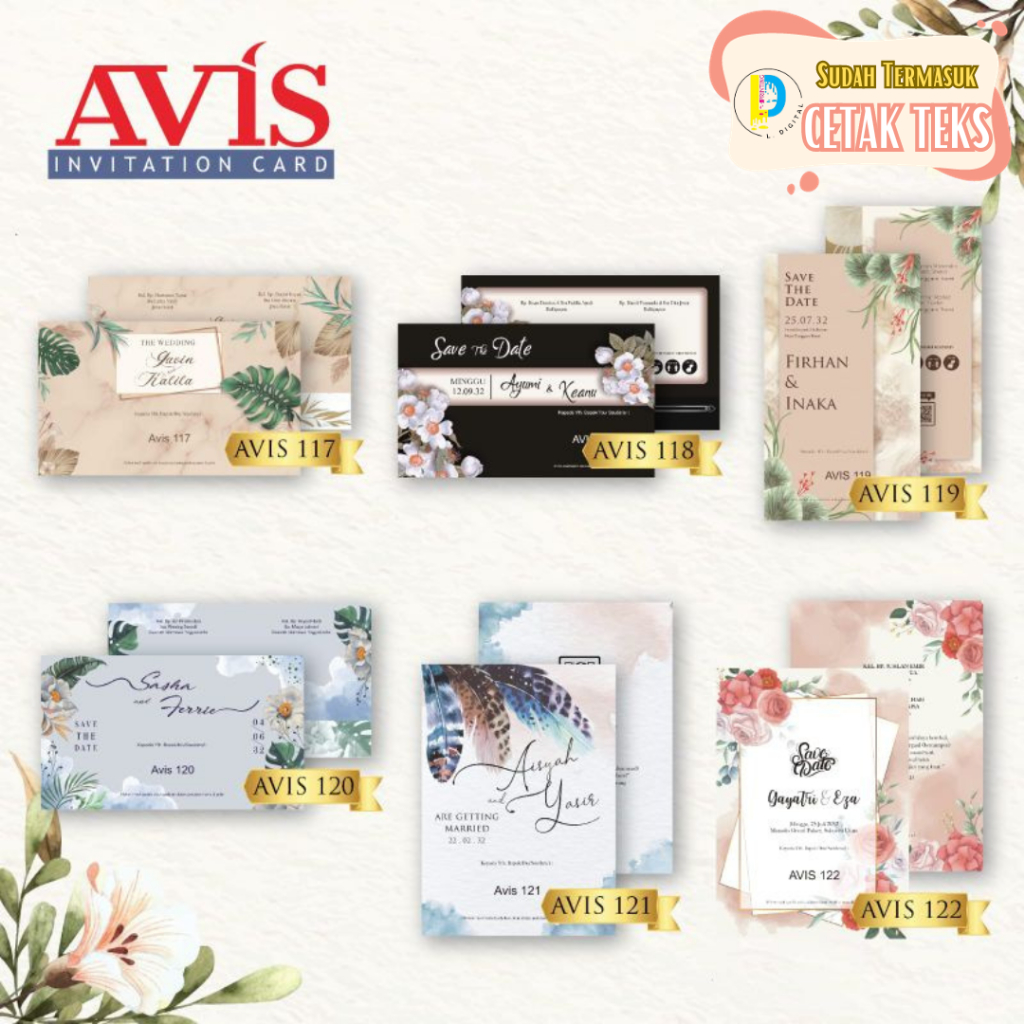 Jual UNDANGAN PERNIKAHAN ELEGANT BLANKO AVIS - CETAK UNDANGAN ...