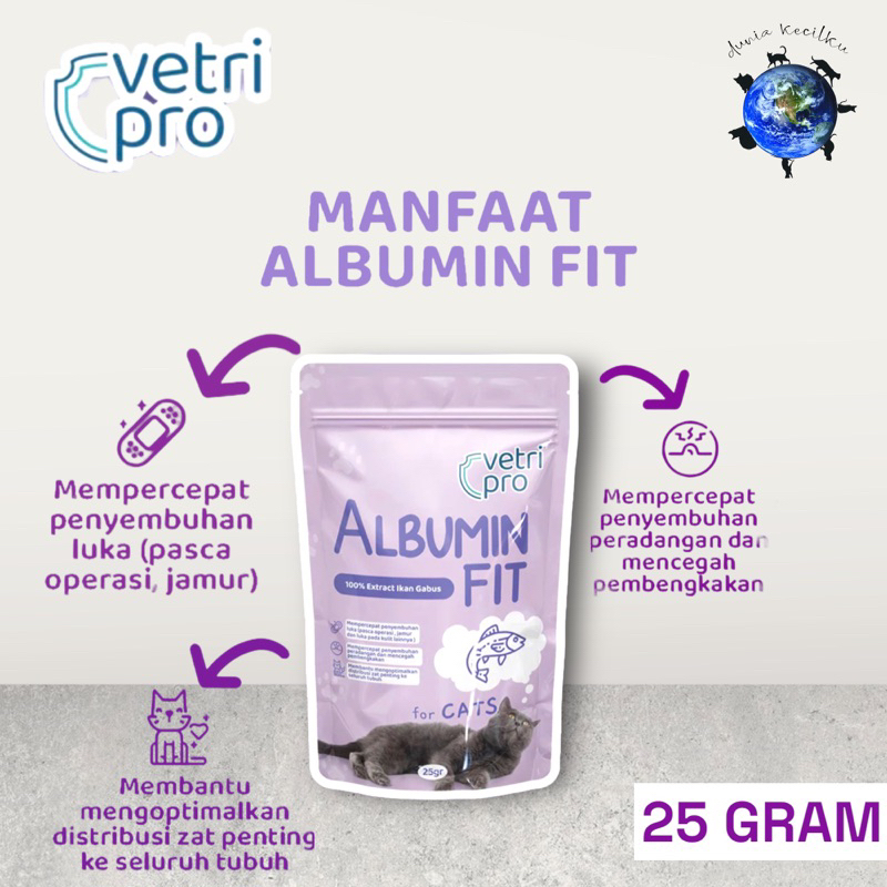 Jual VETRIPRO Albumin Powder Untuk Kucing Anti Radang / Anti Jamur (25 ...