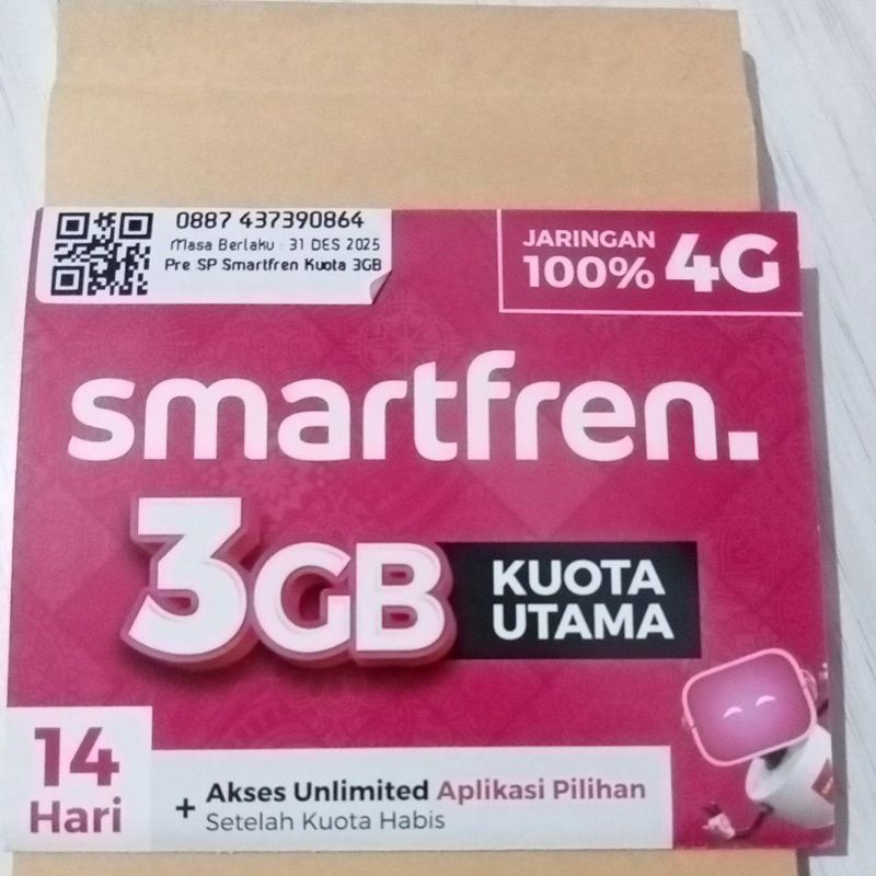 Jual KARTU PERDANA SMARTFREN 3 GB 14 HARI | Shopee Indonesia