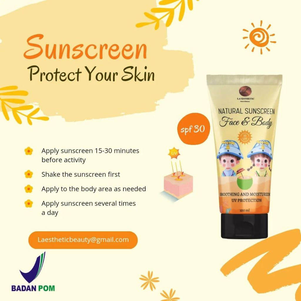 Jual Sunscreen Natural SPF 30 Untuk Anak dan Dewasa Ukuran 100ml | Shopee Indonesia