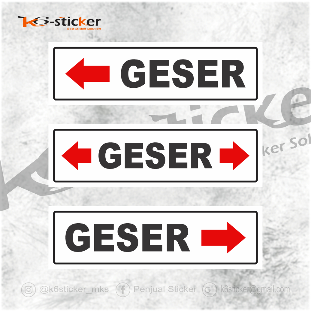Jual Sticker Label Geser Sign Marka Stiker Vinyl Pintu Geser Kiri Kanan ...