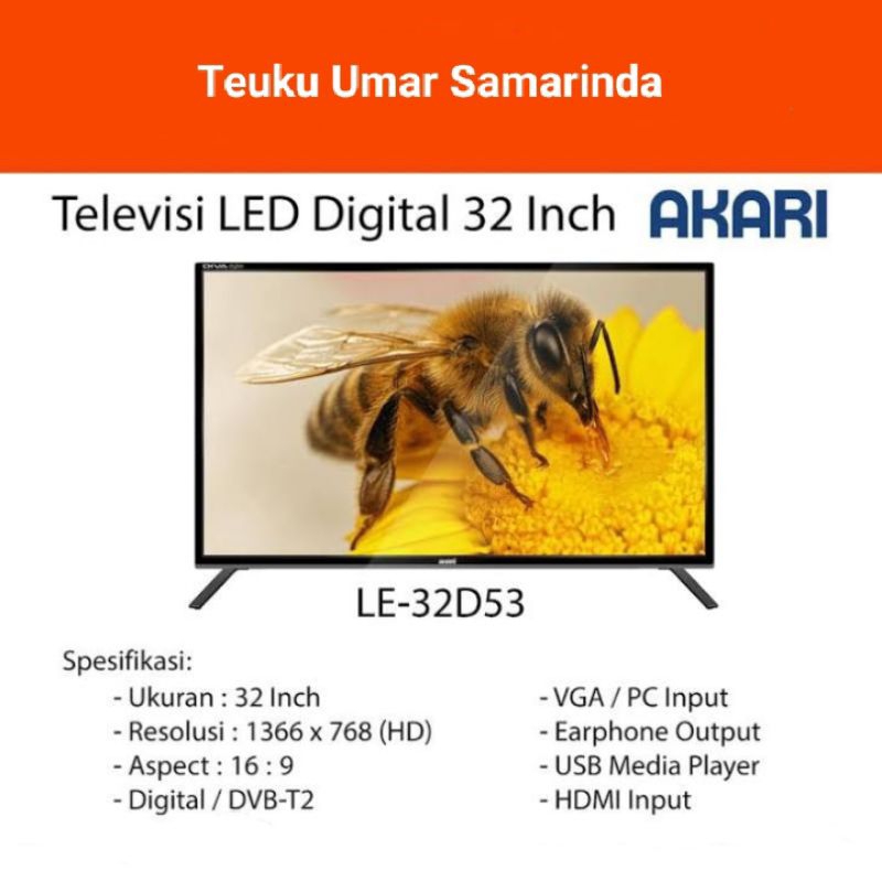 Jual TV LED Digital AKARI 32" LE-32D53 ( TV LED 32 inch ) | Shopee ...