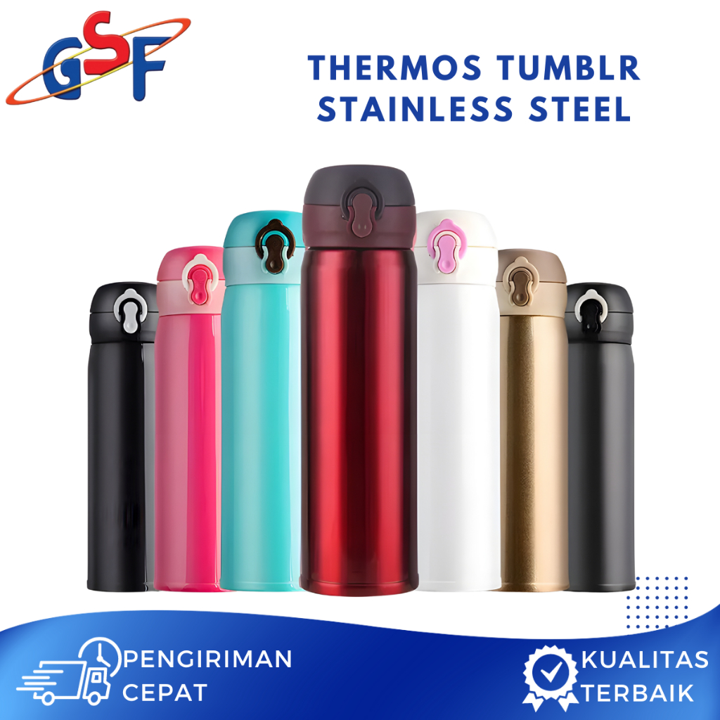 Jual Termos KANCING POLOS 400ml - Botol Minum Tahan Panas & Dingin / Thermos Botol Minum Vacuum ...