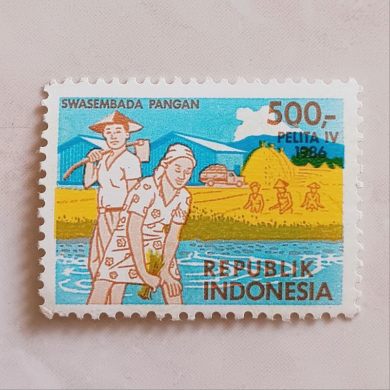 Jual (AA) Perangko Indonesia 1986 Pelita IV - Swasembada Pangan 500 ...