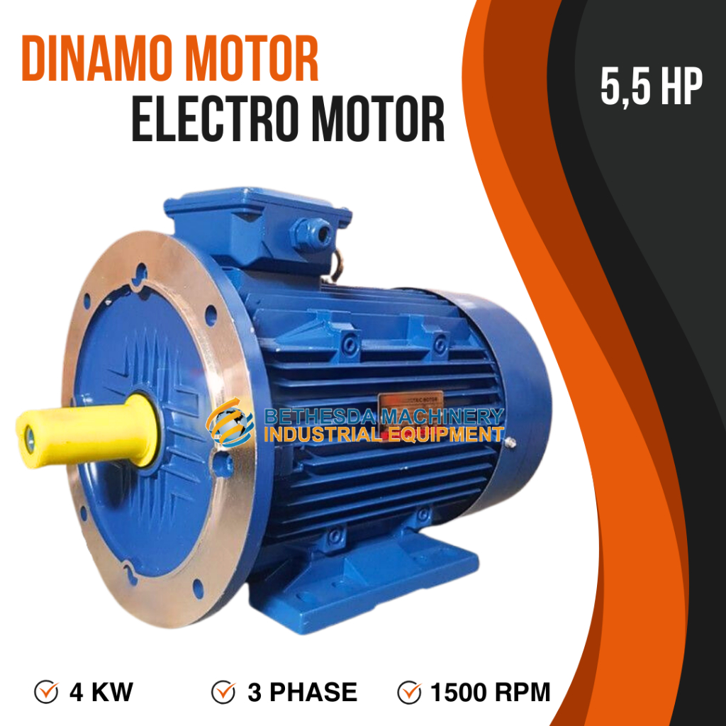 Jual Dinamo Motor 5.5 HP 4 KW 1500 RPM Electro Motor 3Phase Motor ...