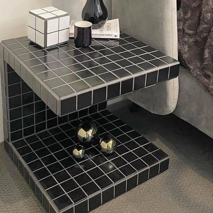 Jual Backsplash Tile Hitam Doff/ Keramik Dekorasi Rumah/ Mosaic Hitam ...