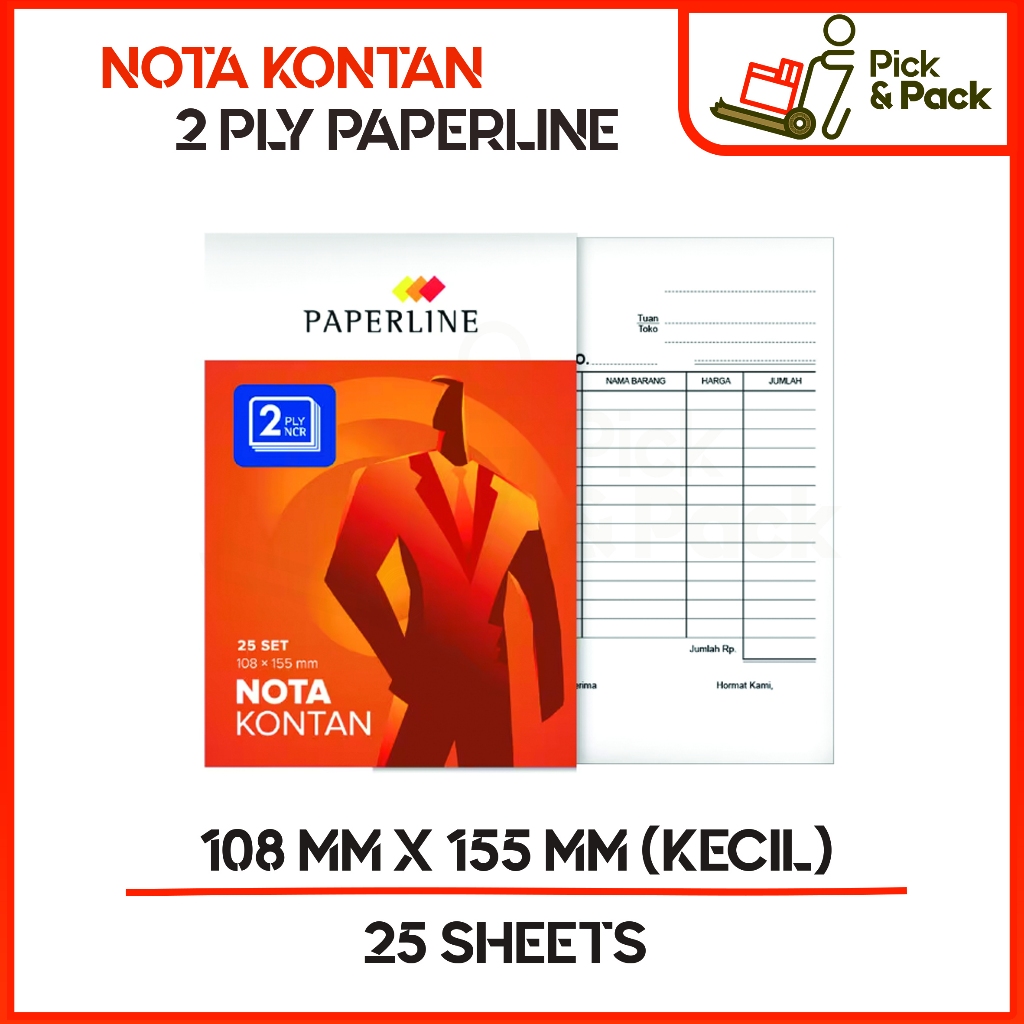 Jual Nota Kontan 2 ply NCR UKURAN KECIL (108mm*155mm) merk Excelindo ...