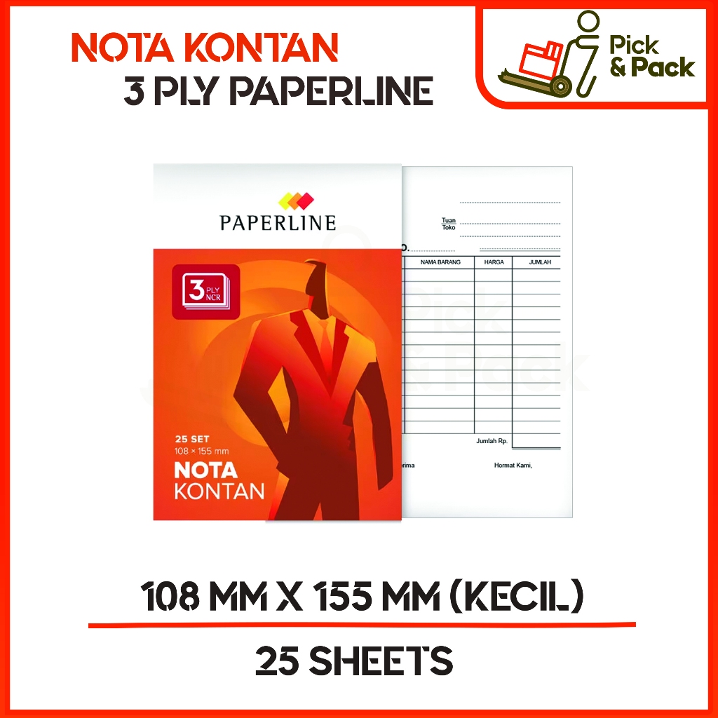 Jual Nota Kontan 3 ply NCR UKURAN KECIL (108mm*155mm) merk Excelindo ...