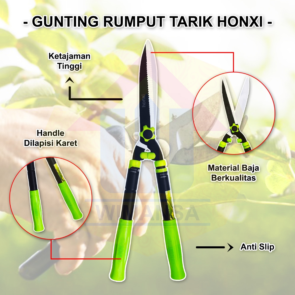 Jual WMS-GUNTING RUMPUT TARIK HONXI 70 CM - GUNTING TAMAN | Shopee ...