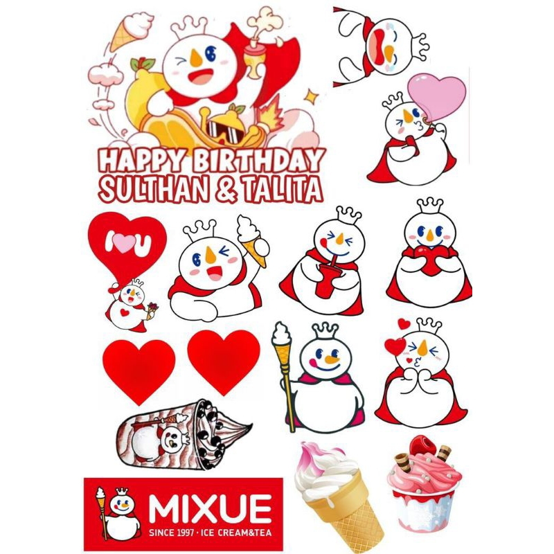 Jual TOPPER MIXUE VIRAL FREE CUSTOM NAMA, | Shopee Indonesia