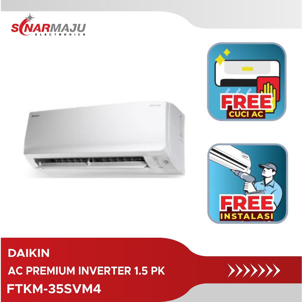 Jual AC Premium Inverter Daikin 1.5 PK FREE INSTALASI & CUCI AC FTKM-35SVM4 | Shopee Indonesia
