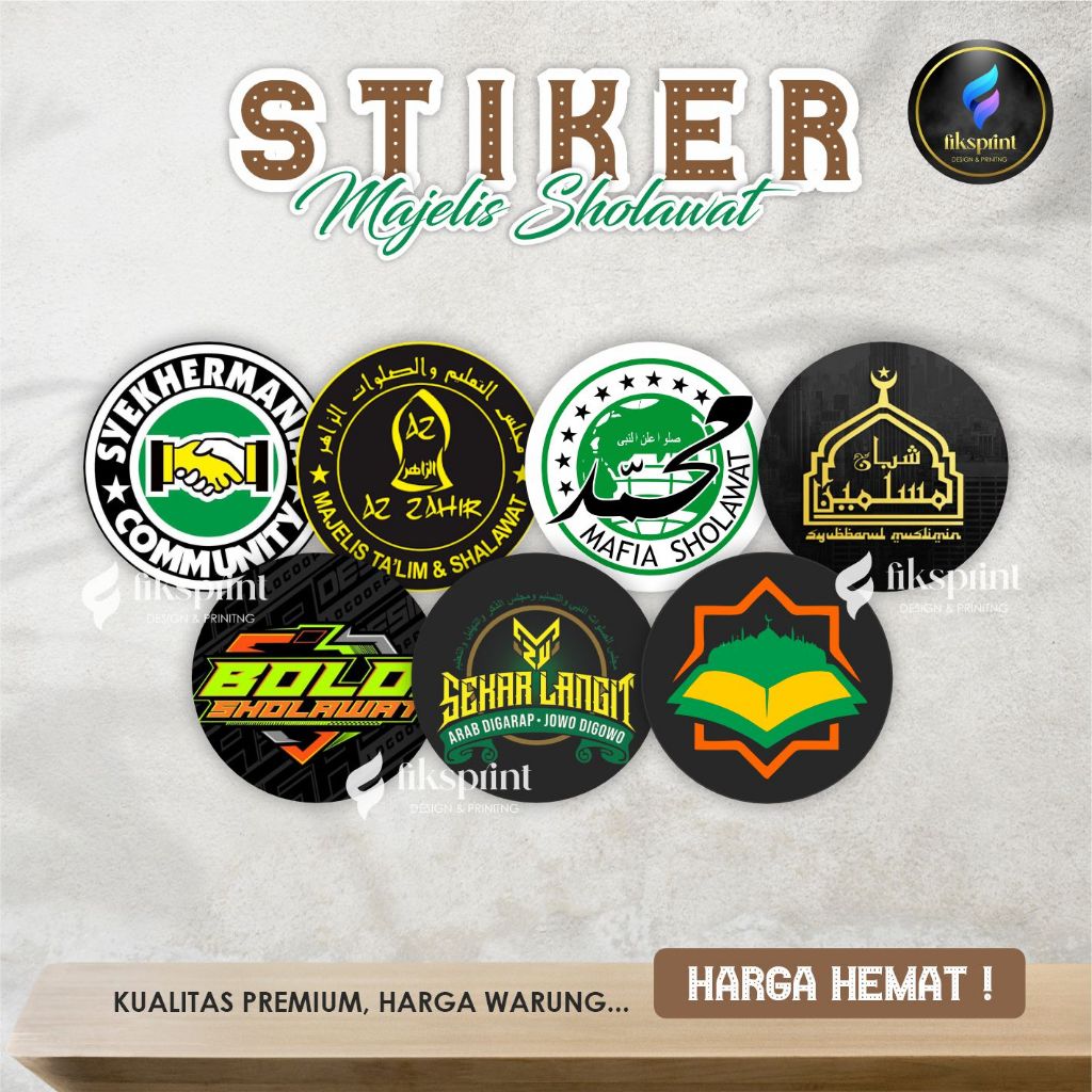Jual (isi 40 pcs) Stiker Majelis bulat Syekhermania, Zahirmania, Mafia ...