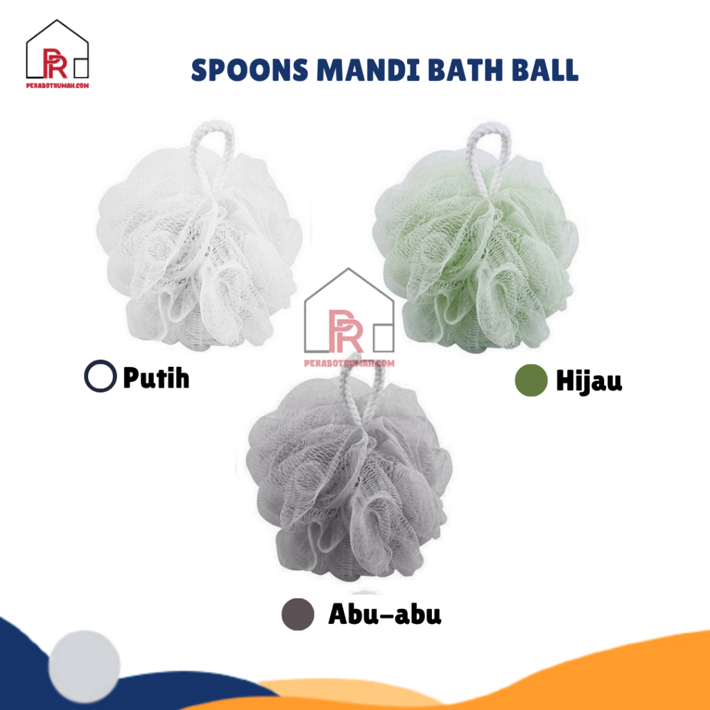 Jual Spons Mandi Jaring Bulat Bath Ball / Shower Puff / Spoon Spon ...