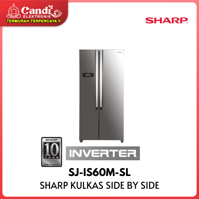 Jual SHARP SIDE BY SIDE SJ-IS60M-SL INVERTER 563 LITER SJ-IS60M ...