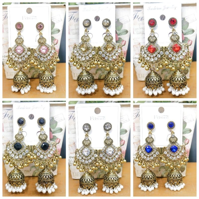 Jual Anting Dubai / anting India / Jhumka / anting mutiara/ aksesoris ...