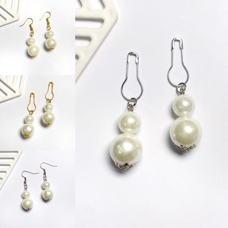 Jual Anting Mutiara 2 Layers Anting Stud Anting Hijab Korean Syle ...