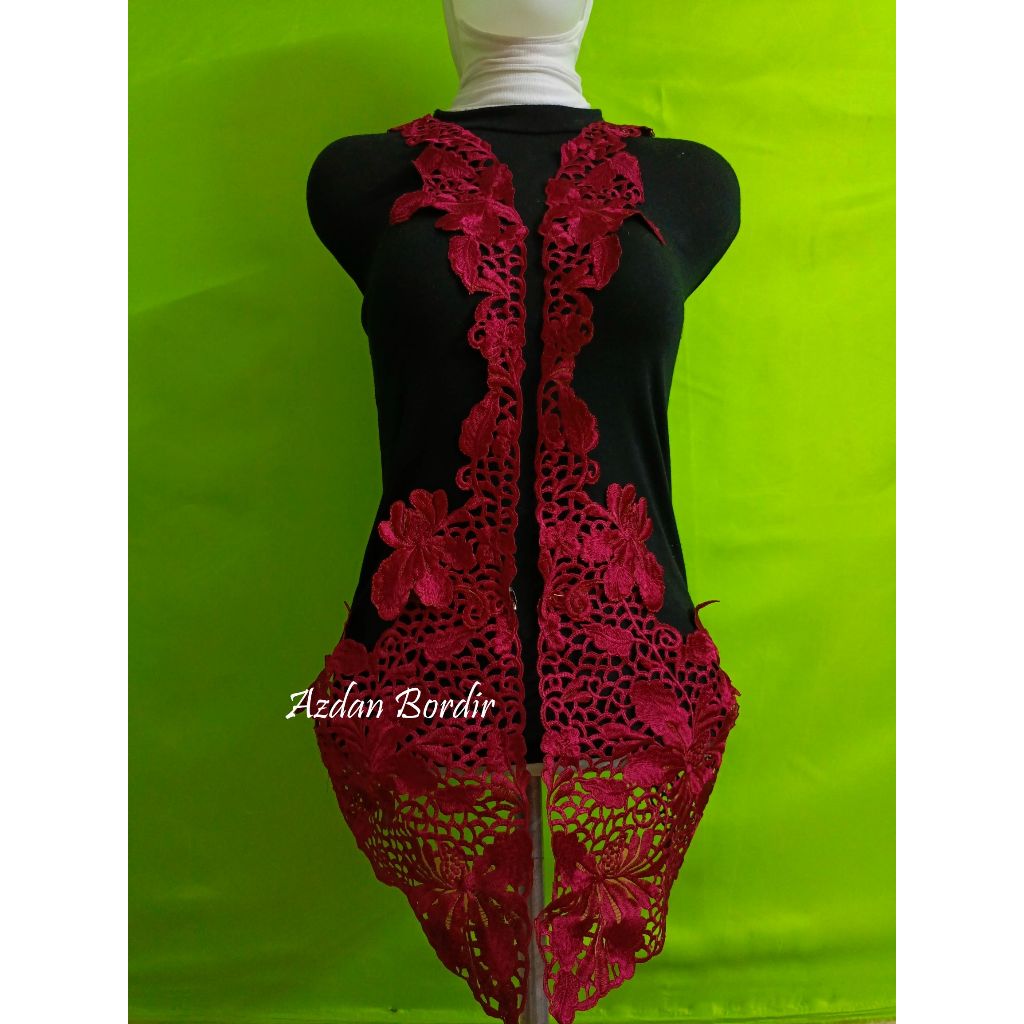 Jual renda bordir aplikasi tempel kebaya remaja motif bunga wera ...